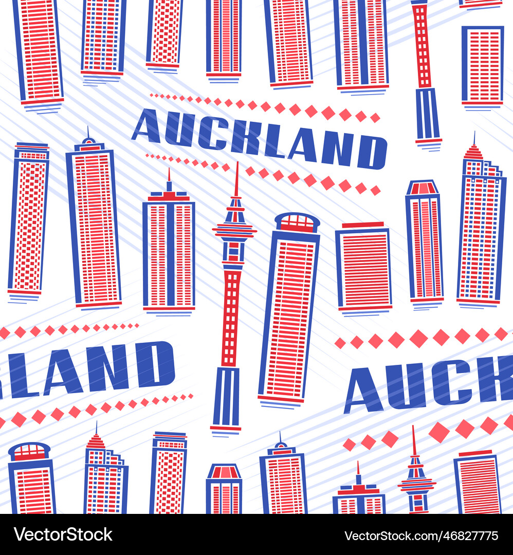 Auckland seamless pattern Royalty Free Vector Image