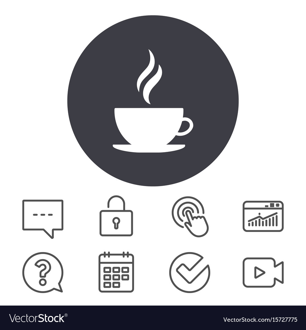 Coffee cup sign icon hot button Royalty Free Vector Image