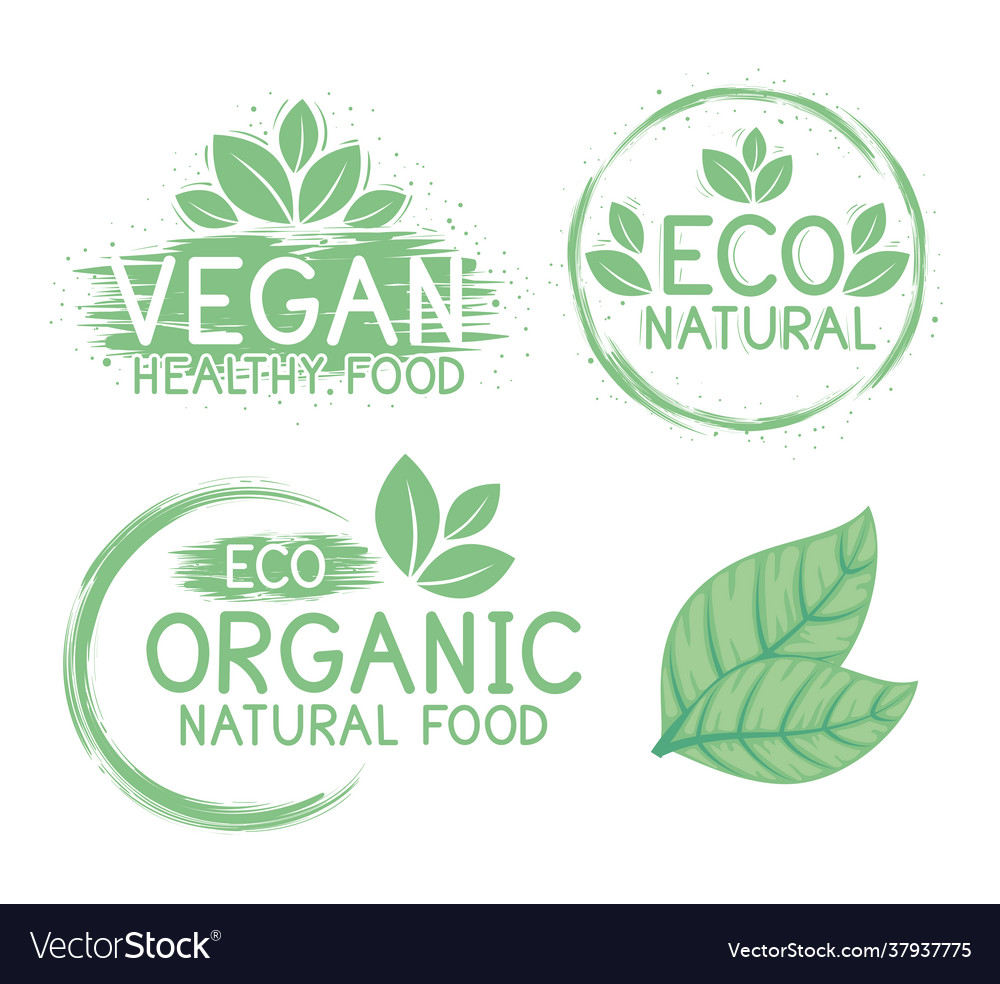 Collection green labels Royalty Free Vector Image
