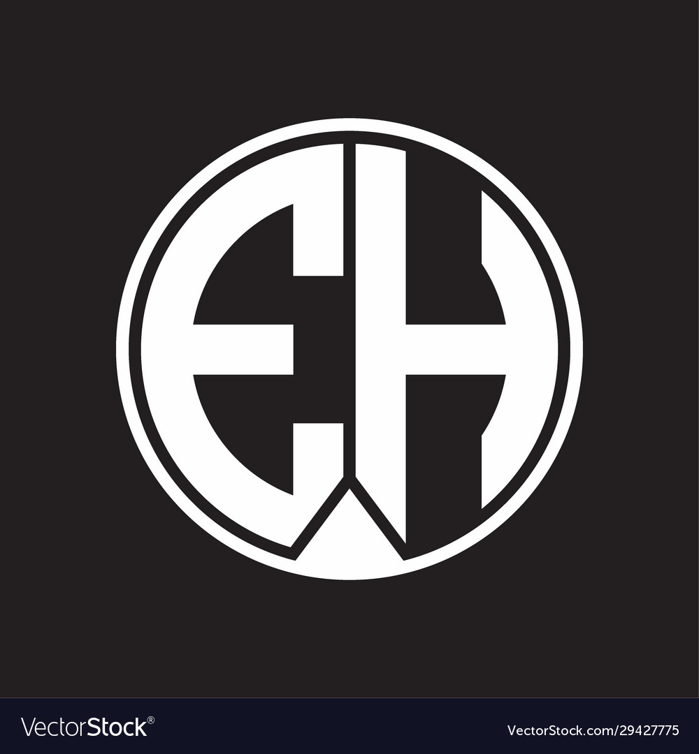 Eh logo monogram circle with piece ribbon style Vector Image