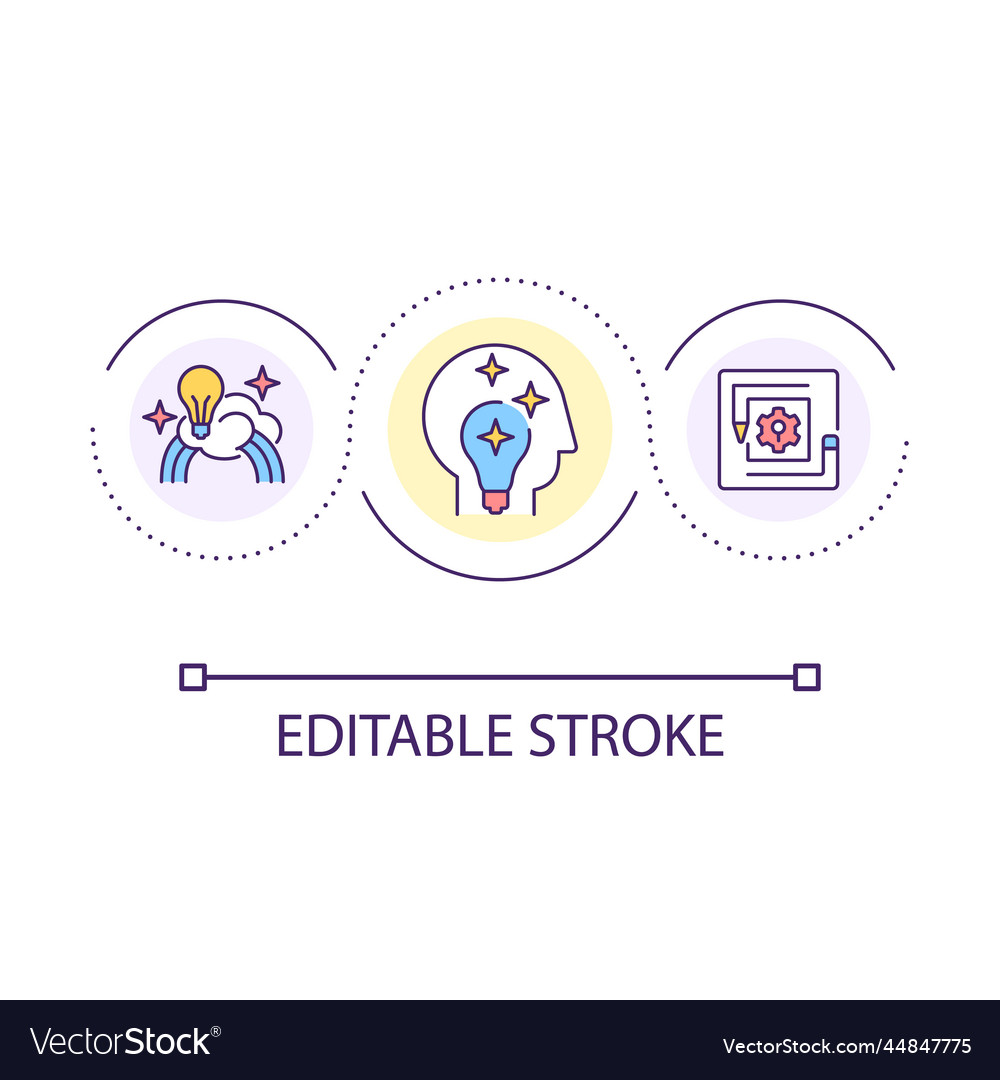 Generate ideas loop concept icon Royalty Free Vector Image