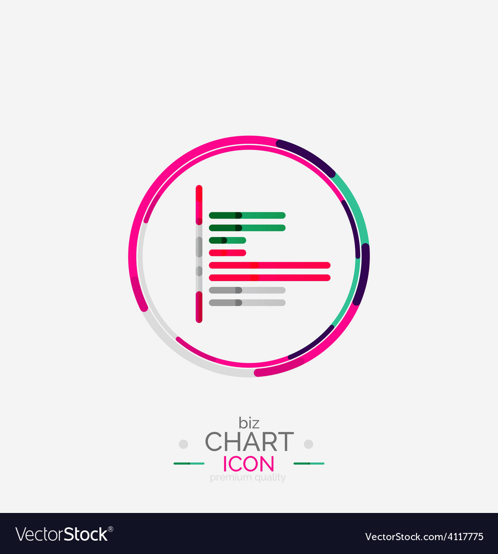 Line graph chart icon Royalty Free Vector Image