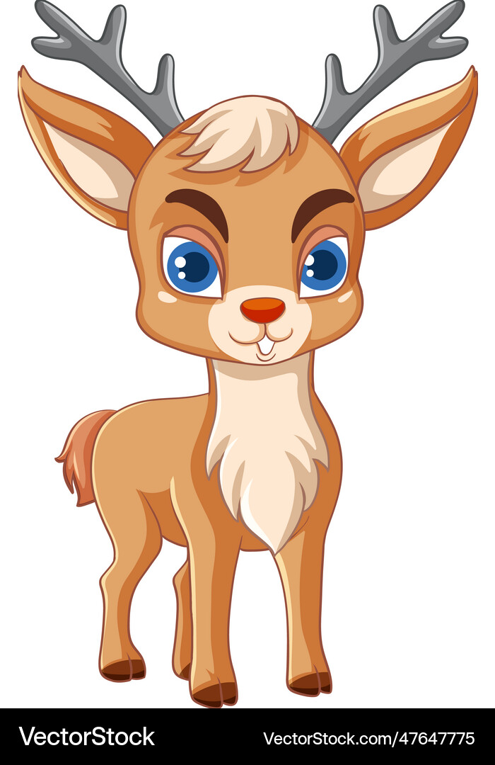 Little cute deer cartoon character Royalty Free Vector Image