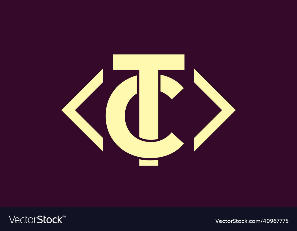 Modern simple tc initial letter Royalty Free Vector Image