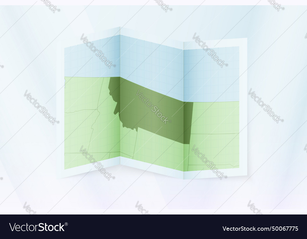 Montana map folded paper Royalty Free Vector Image