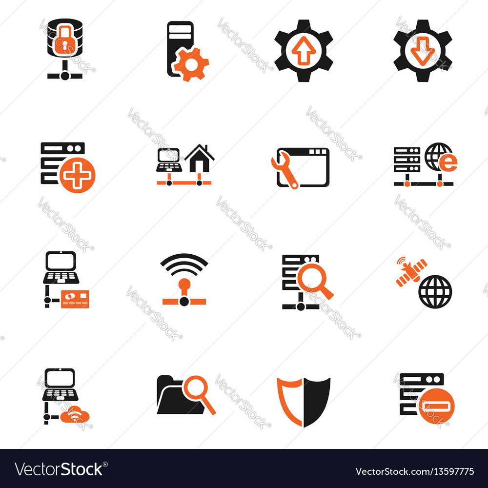 Server icon set Royalty Free Vector Image - VectorStock