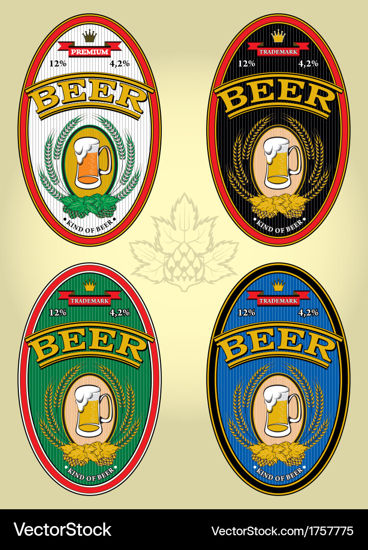 Set of labels for beer Royalty Free Vector Image