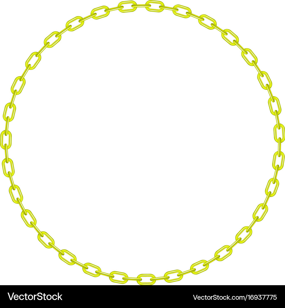 Yellow chain in shape of circle Royalty Free Vector Image