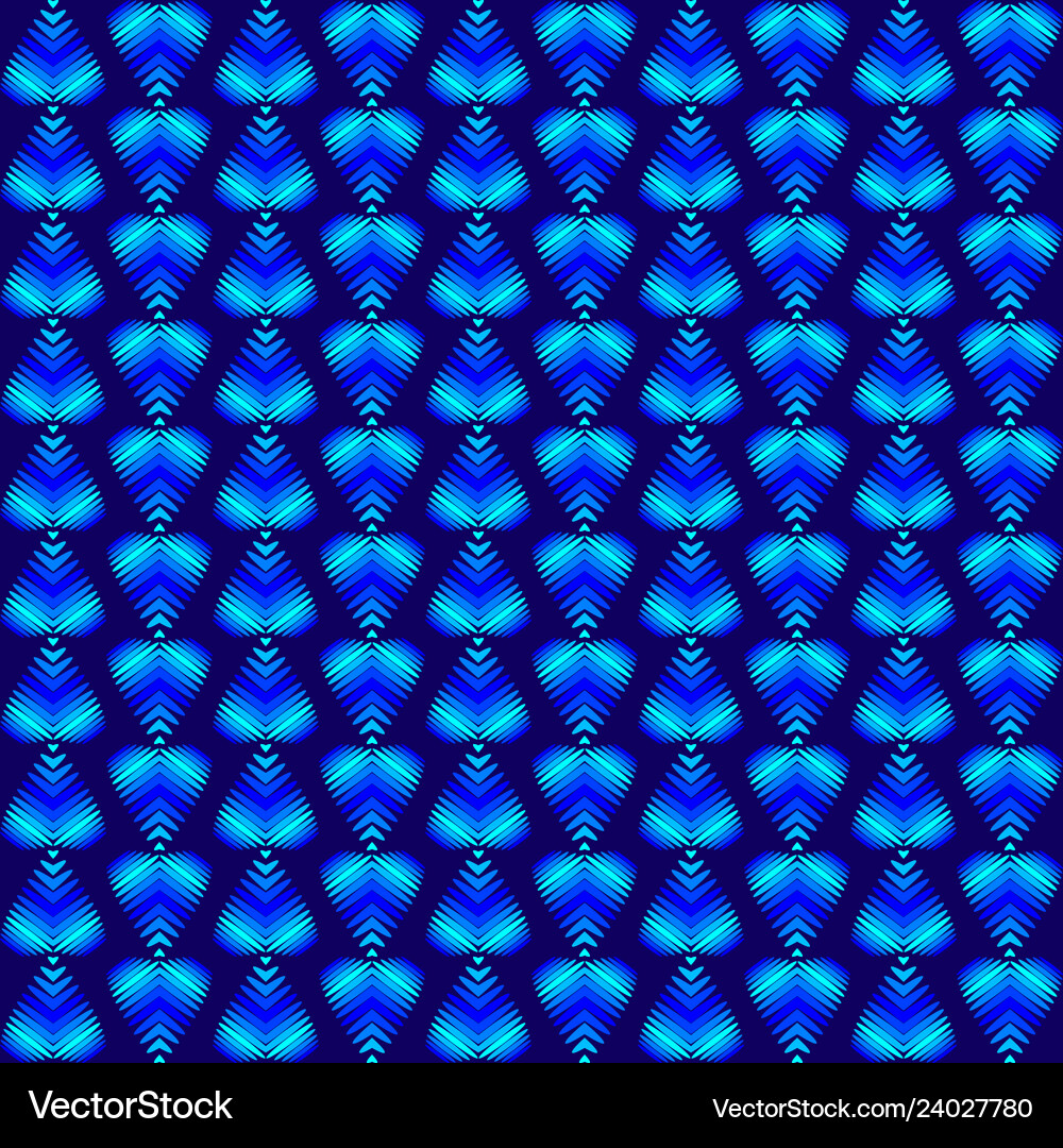 Abstract pattern of blue iridescent hearts Vector Image