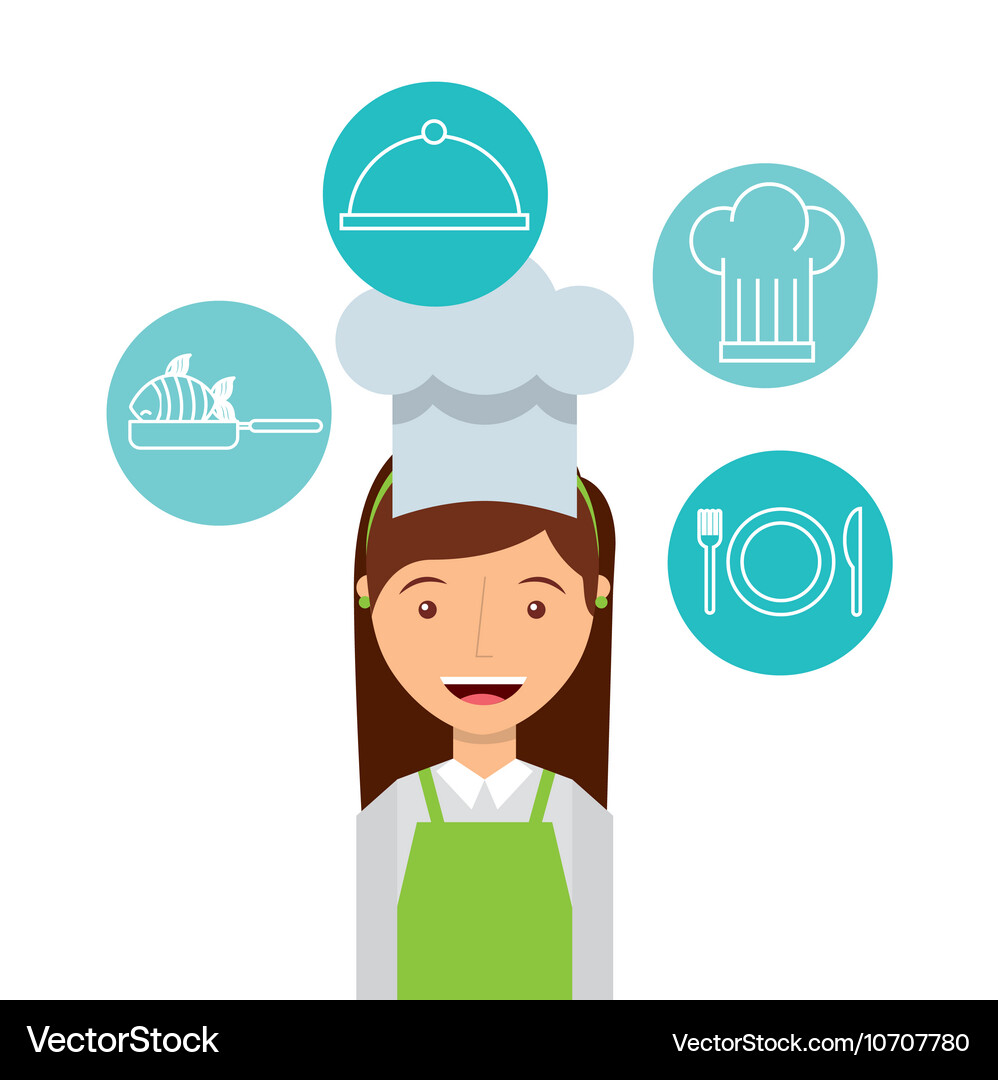 Chef avatar cooking food icon Royalty Free Vector Image