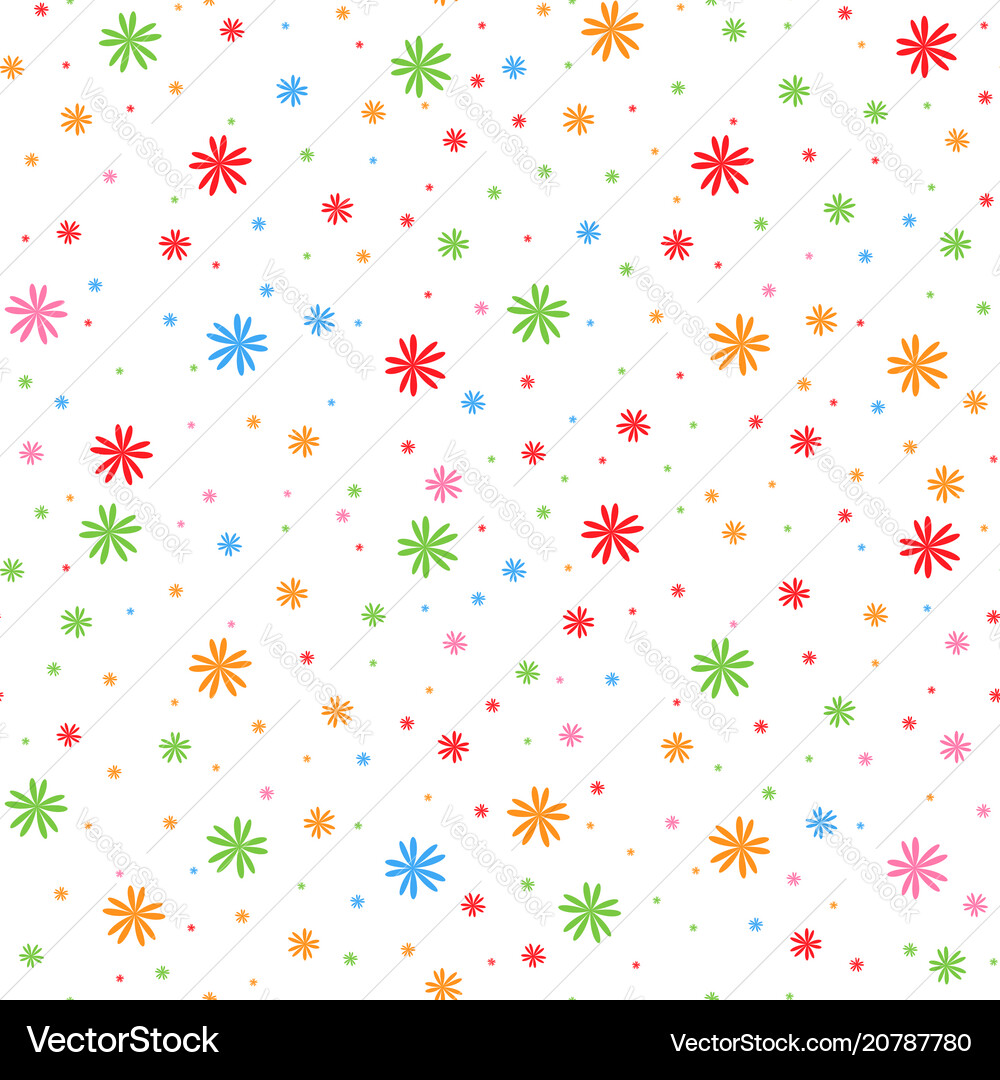 Colorful seamless pattern of falling snowflakes Vector Image