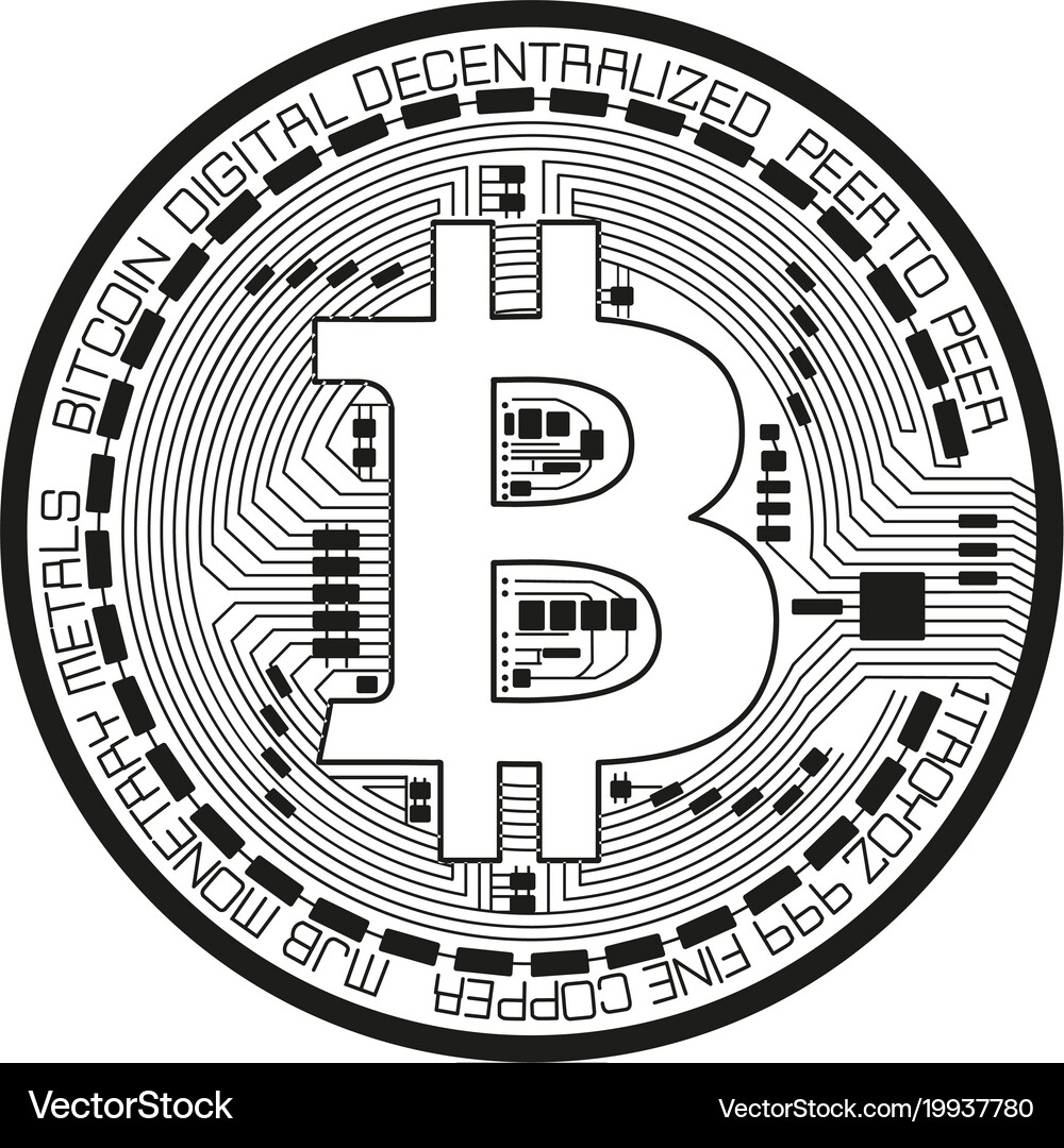 Crypto currency black coin with black lackered Vector Image