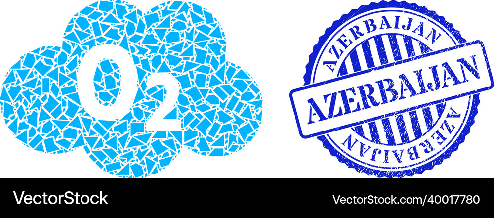 Fragment mosaic oxygen cloud icon with azerbaijan Vector Image