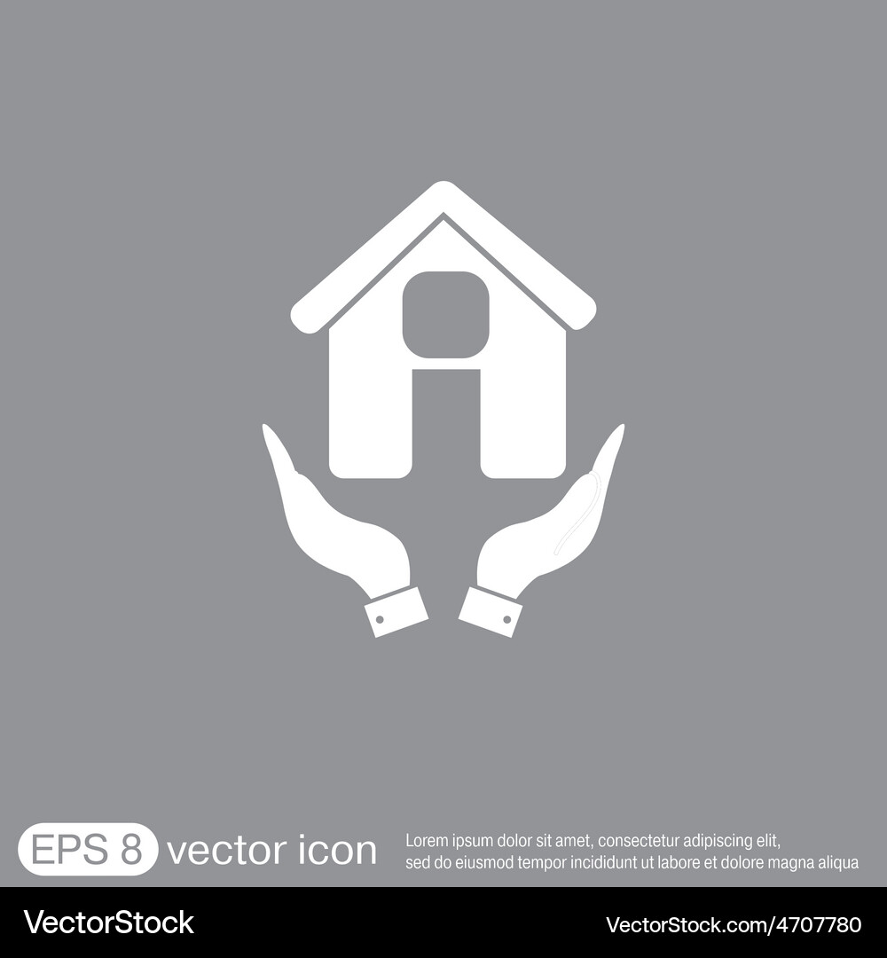Hand holding a house icon home sign Royalty Free Vector