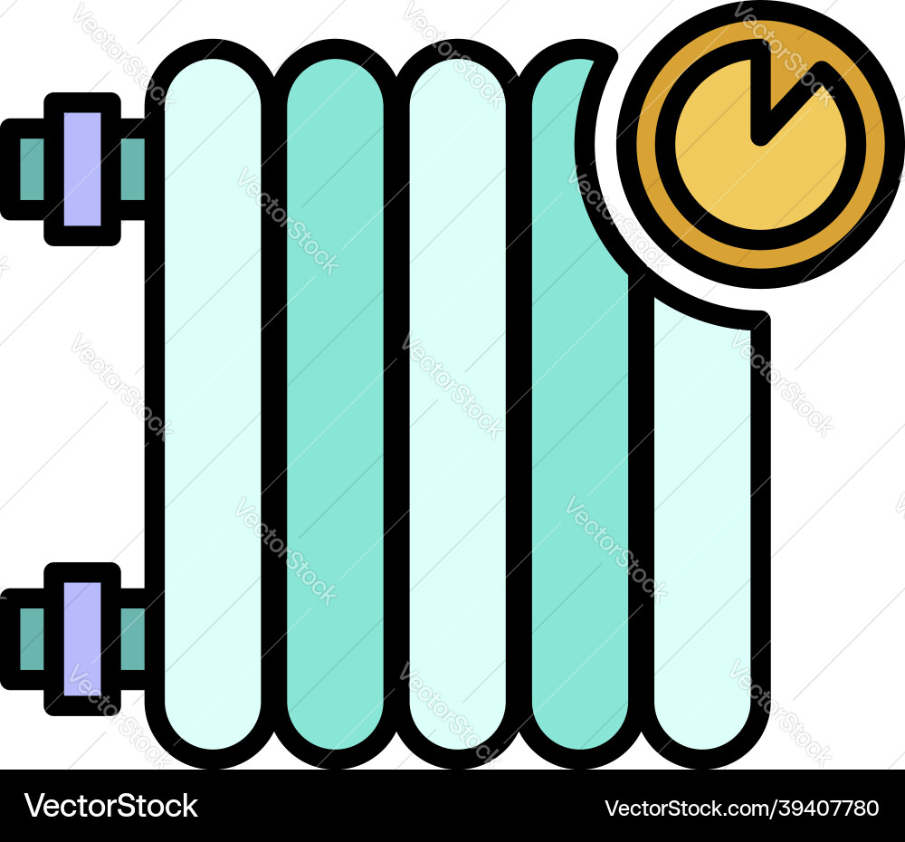 Home radiator icon color outline Royalty Free Vector Image