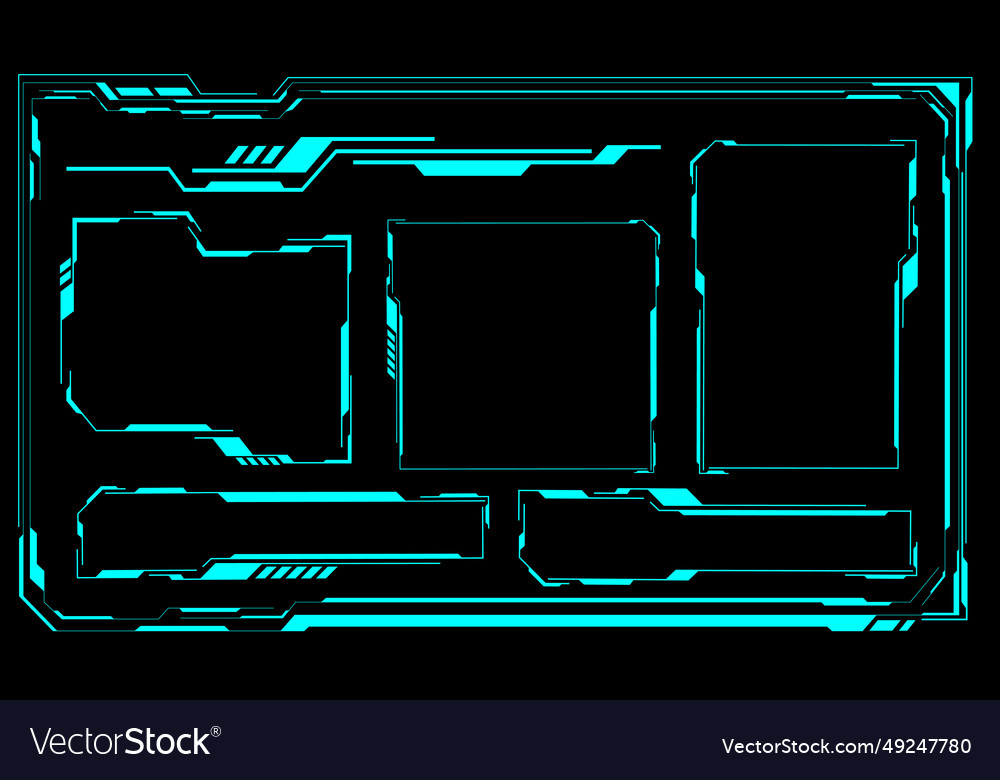 Hud frames blue user interface elements design Vector Image