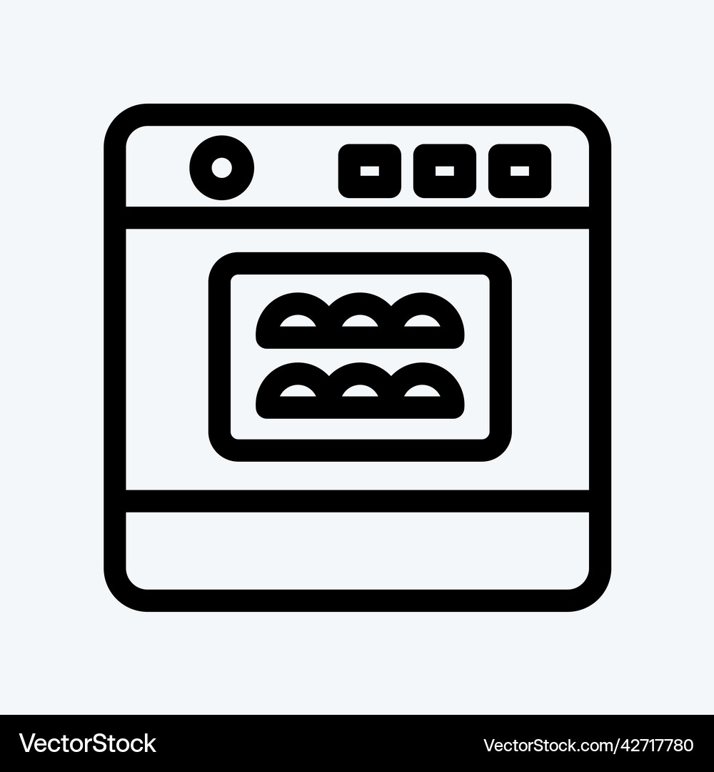 Icon oven suitable for bakery symbol line style Vector Image