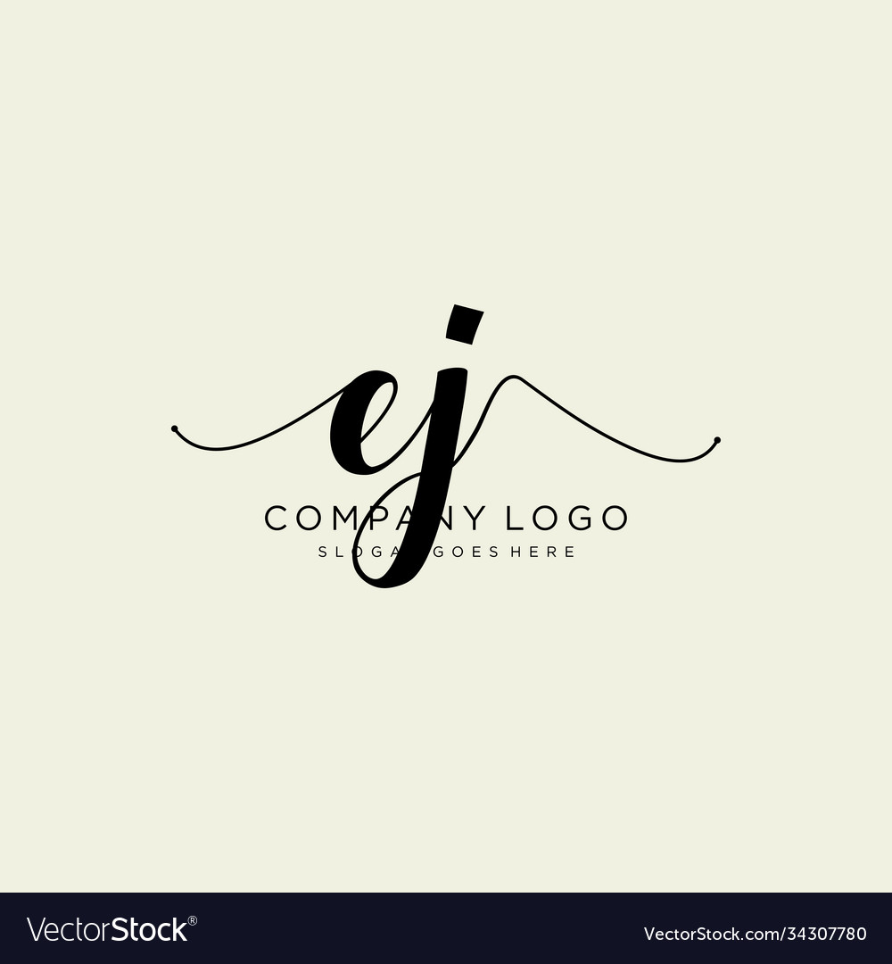 Initial ej handwriting logo with circle template Vector Image