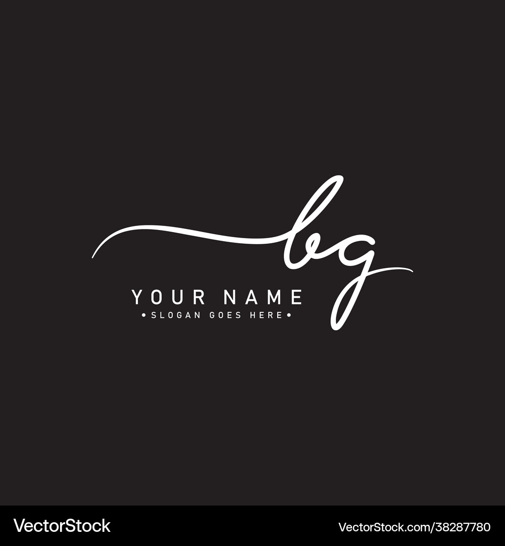 Initial letter bg logo - handwritten signature Vector Image