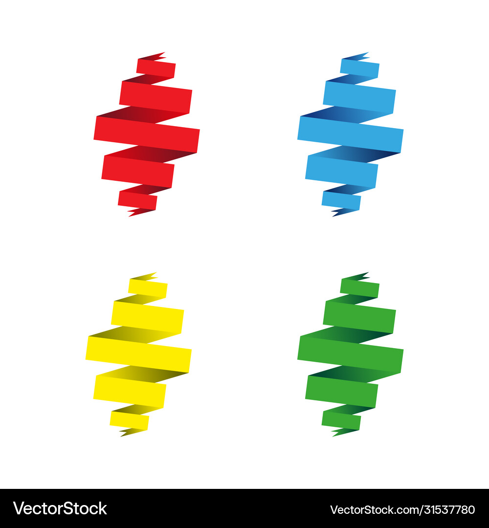 Many banner tapes easy isolated bubble pap Vector Image