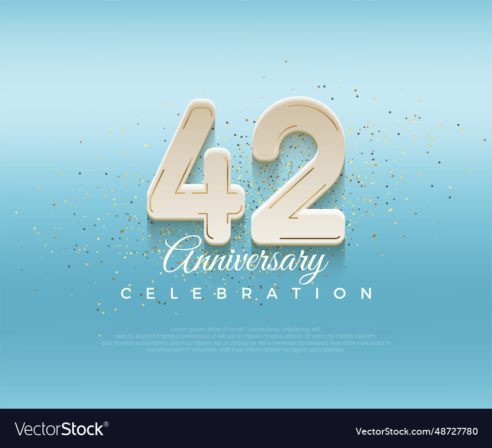 Modern bold number 42nd anniversary premium Vector Image Modern bold number 42nd anniversary premium Vector Image