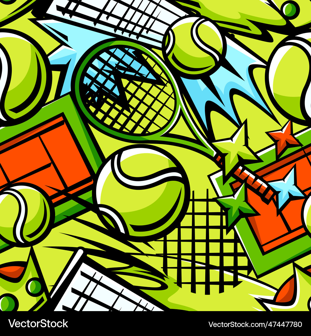 Pattern with tennis items sport club Royalty Free Vector