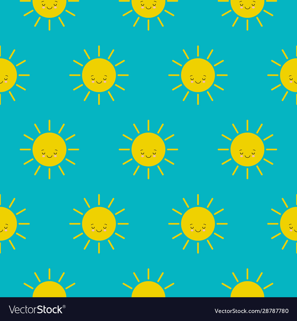 Seamless pattern with cute suns cartoon Royalty Free Vector