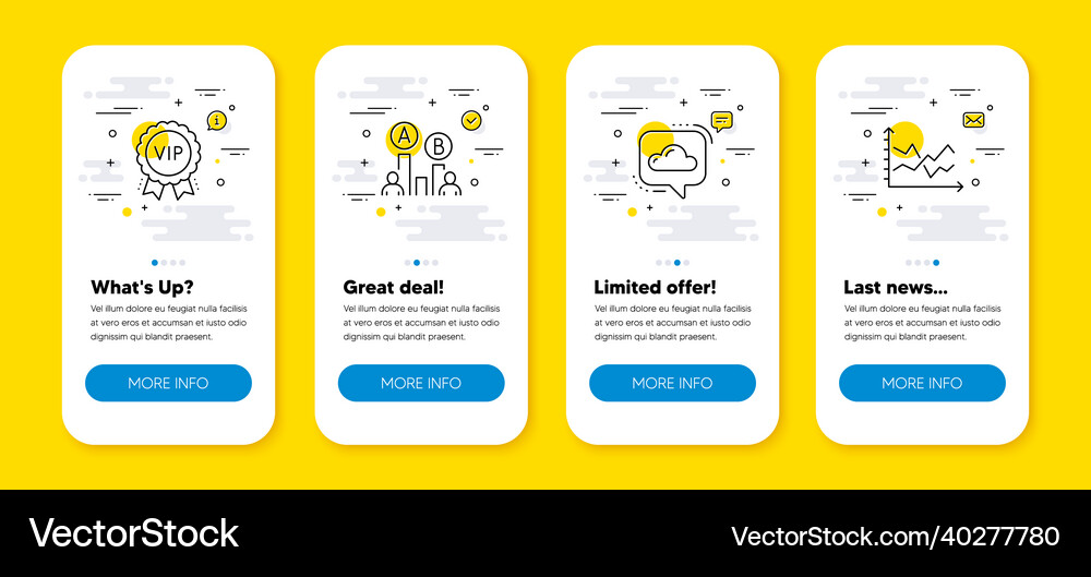 Set of vip award ab testing and cloud Royalty Free Vector
