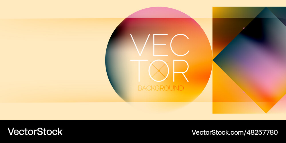 Squares and circles design fluid color gradients Vector Image