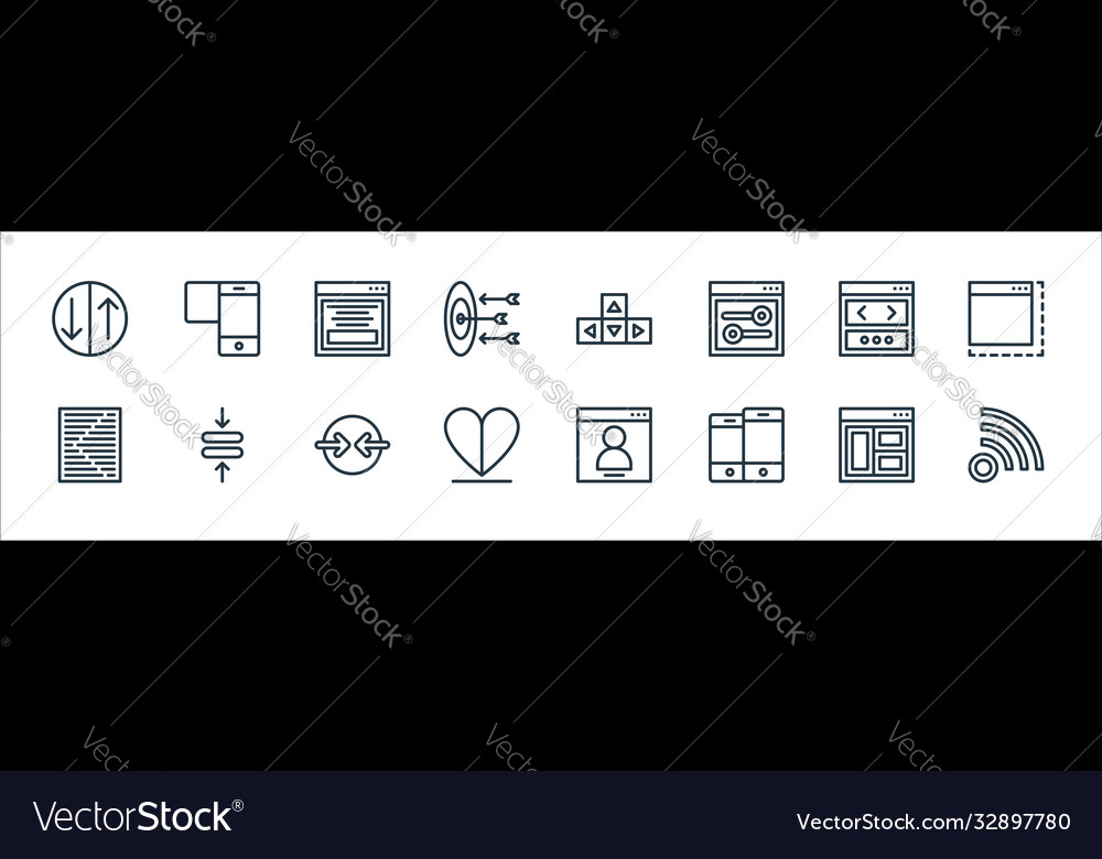 User interface line icons linear set quality line Vector Image