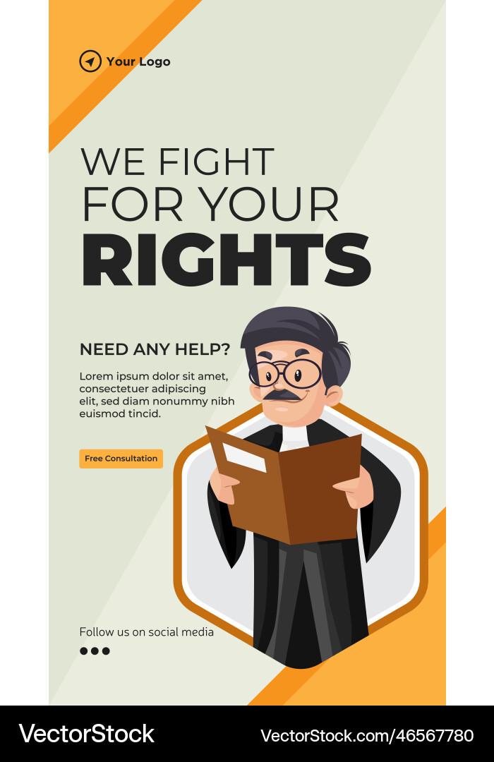 We fight for your rights portrait template Vector Image