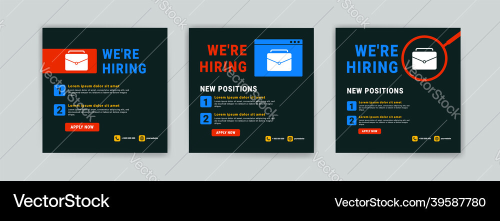 Were hiring job offer leaflet template Royalty Free Vector