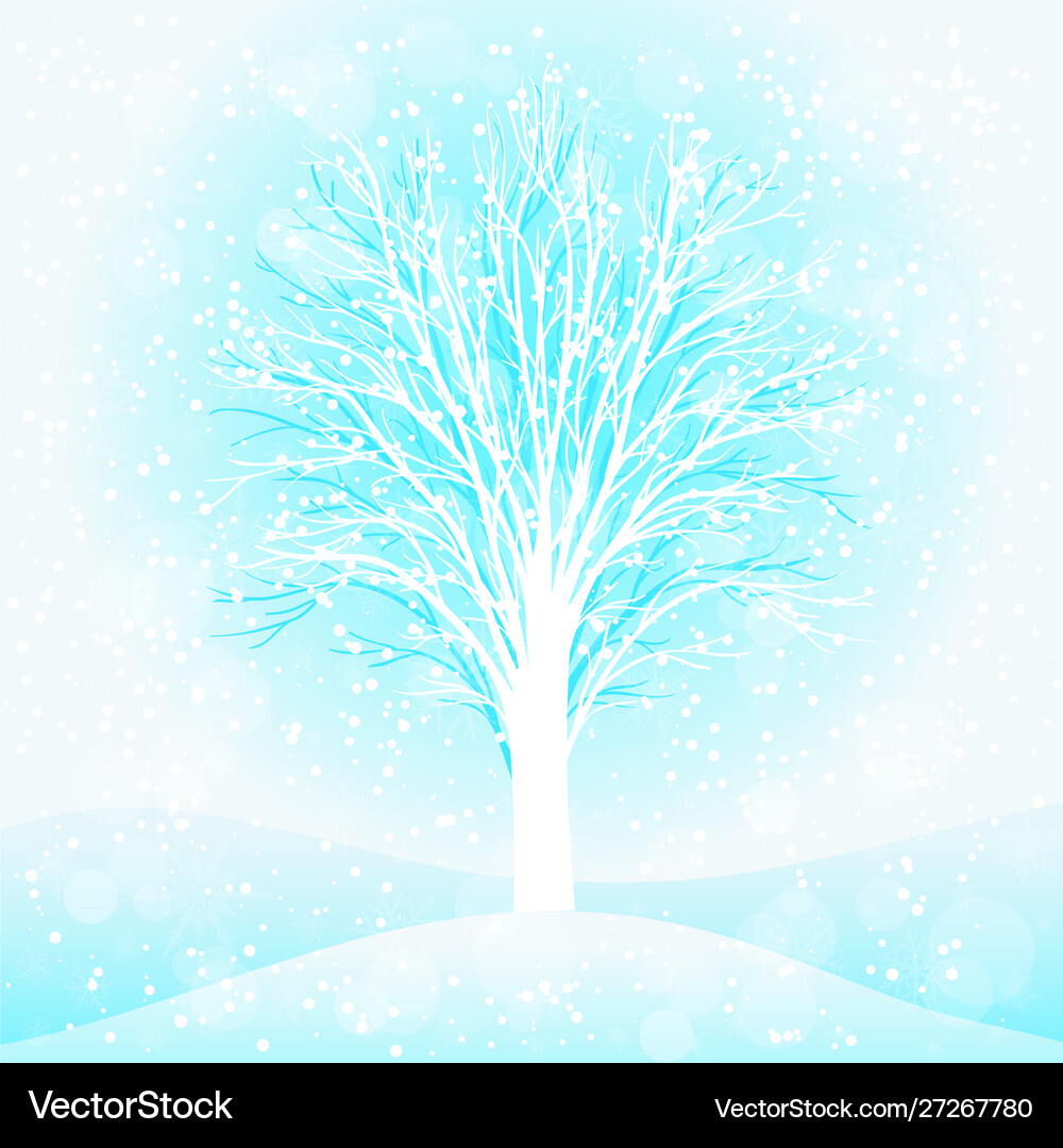 Winter tree Royalty Free Vector Image - VectorStock