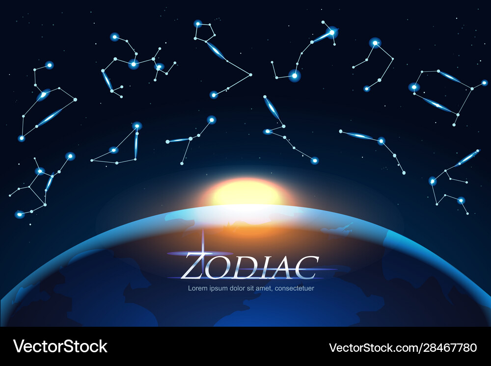Zodiac design concept astrology sings around Vector Image