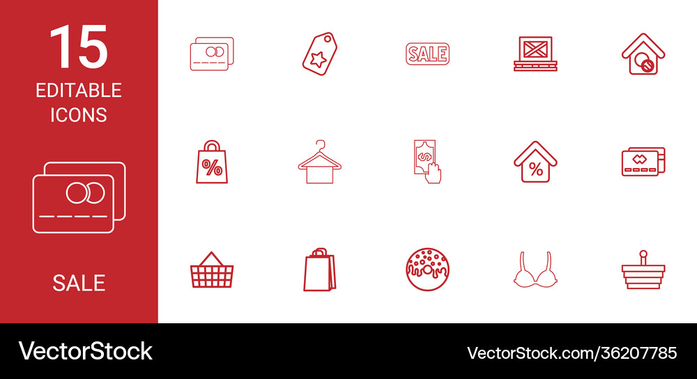 15 sale icons Royalty Free Vector Image - VectorStock