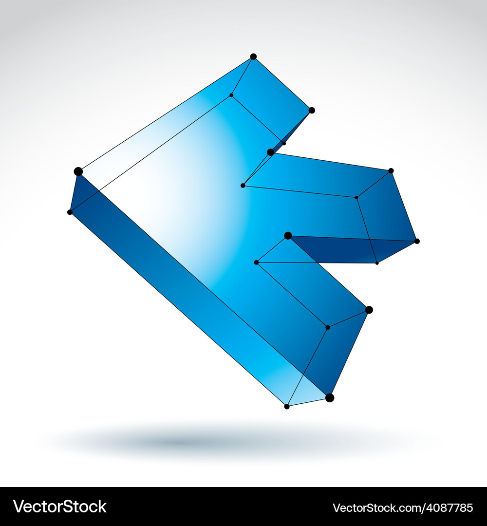3d mesh trendy colorful backward arrow isolated Vector Image