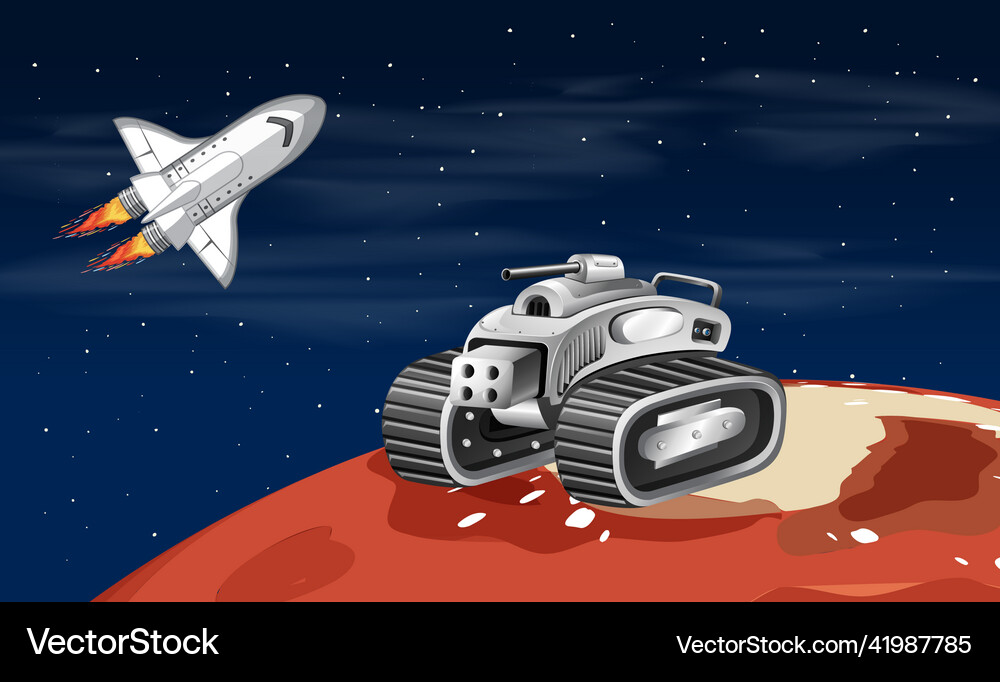 A rocket in the space Royalty Free Vector Image