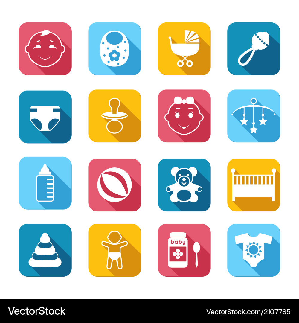 Baby Child Icons Set Royalty Free Vector Image
