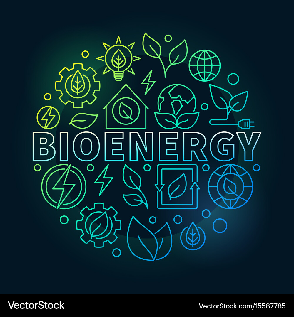 Bioenergy round colorful Royalty Free Vector Image