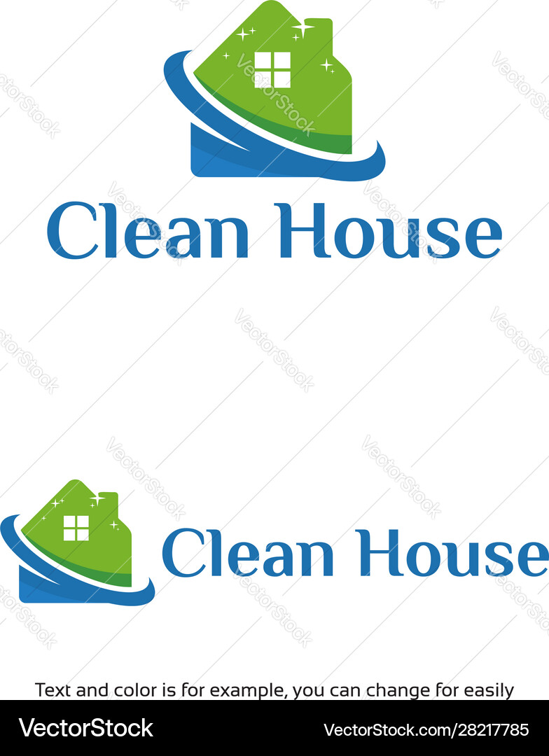 Clean house logo designs with nature leaf Vector Image