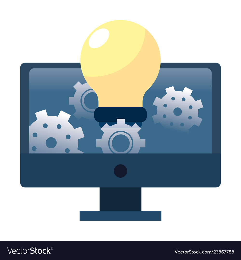 Computer screen cartoon Royalty Free Vector Image