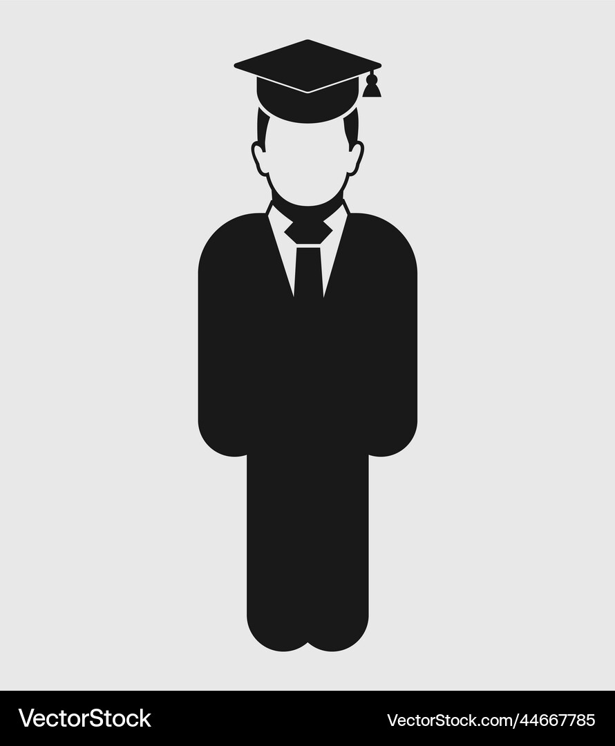 Graduate student icon standing male symbol Vector Image