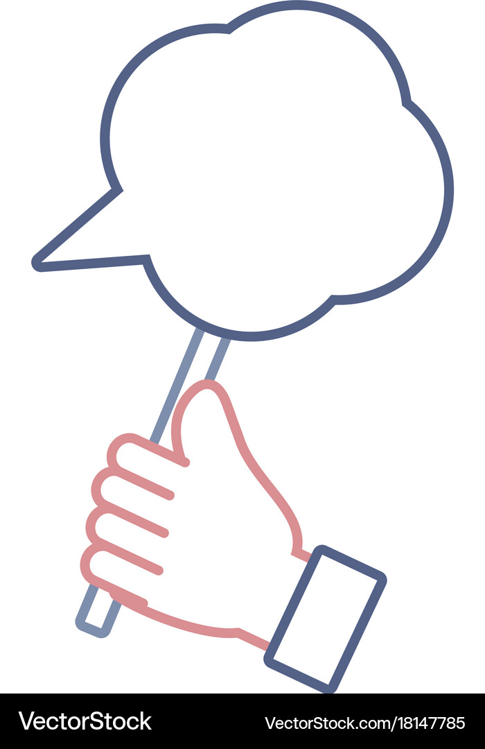 Hand with chat bubbles Royalty Free Vector Image