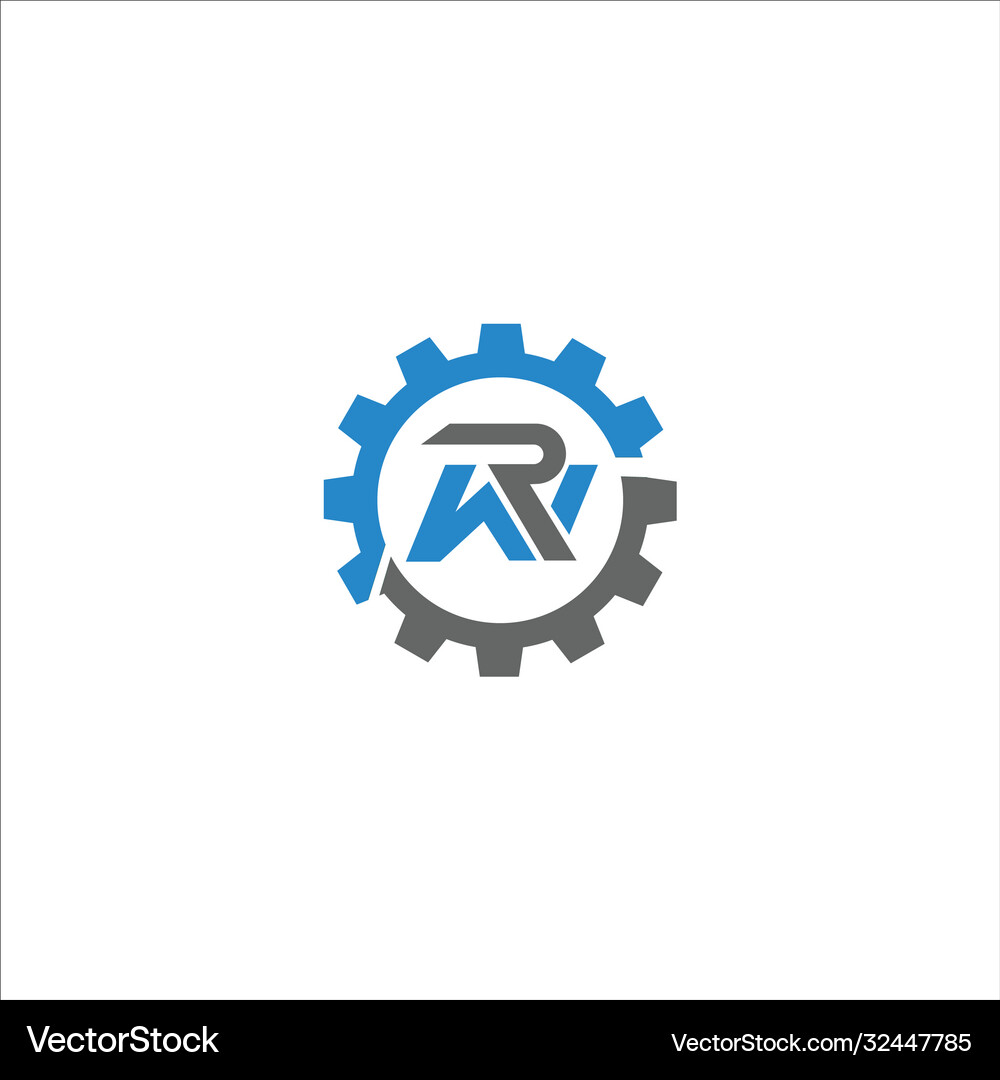 Initial letter wr logo or rw logo design Vector Image