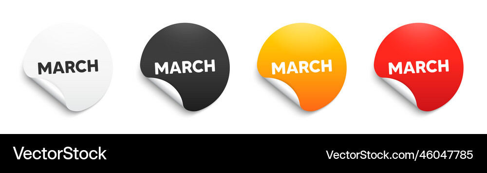 March month icon event schedule mar date round Vector Image