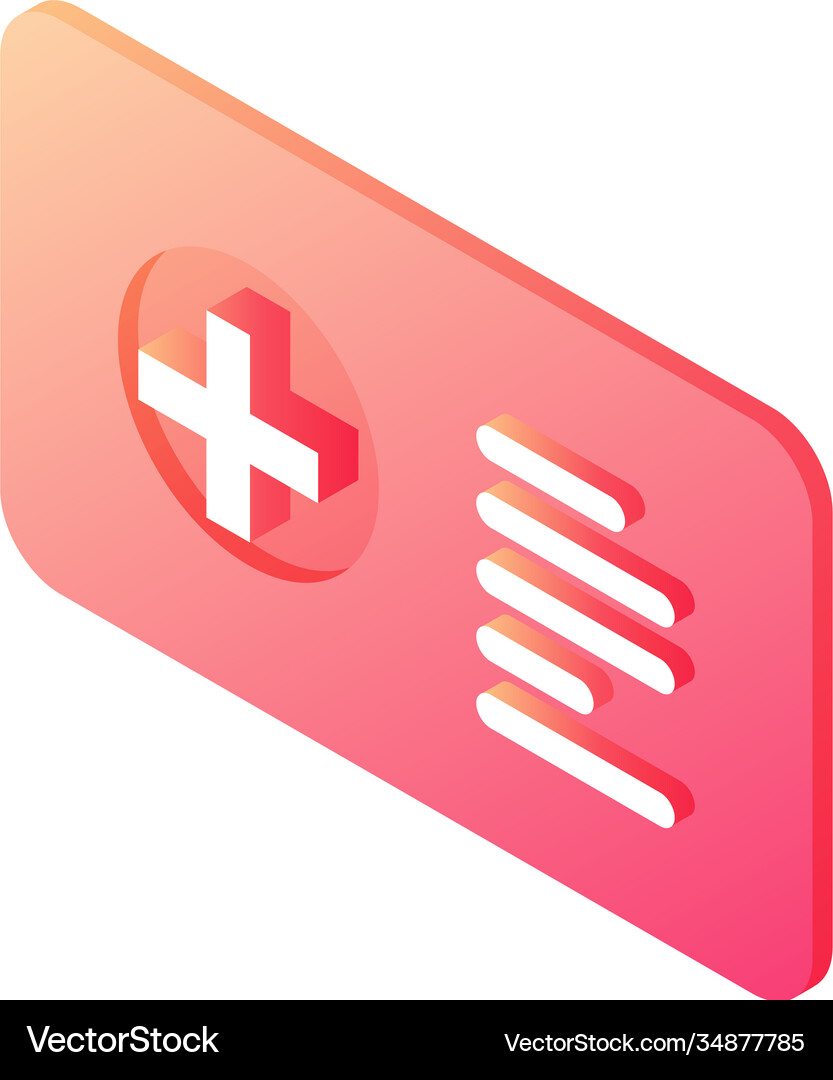 Medical information badge isometric icon Vector Image