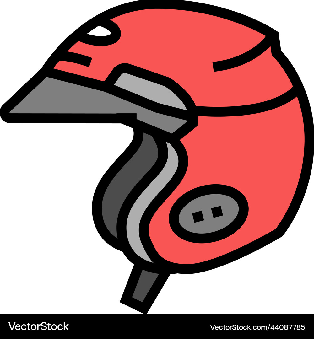 Open face motorcycle helmet color icon Royalty Free Vector
