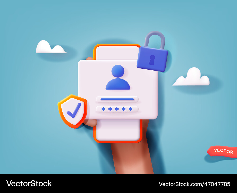 Phone and account login password form page Vector Image