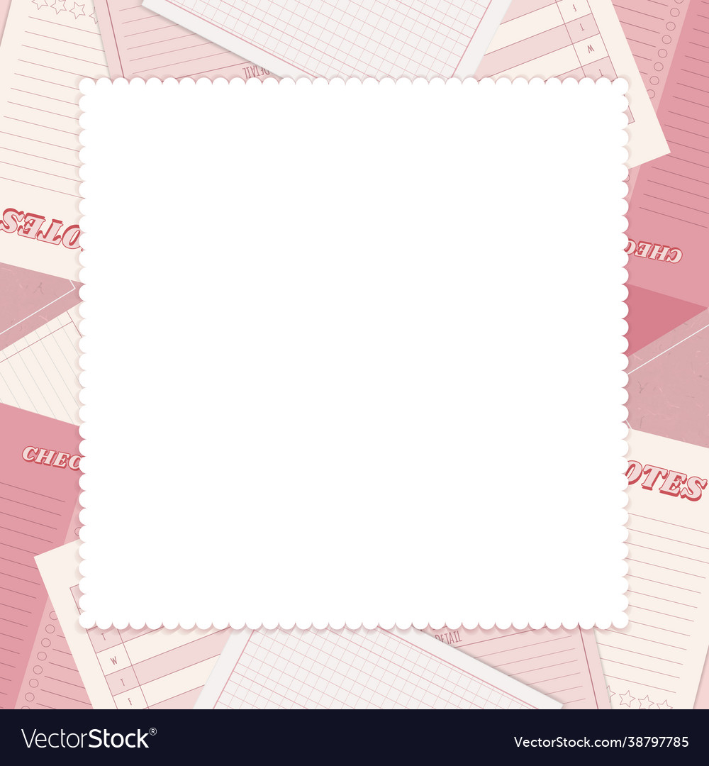 Pink notepad planner set Royalty Free Vector Image