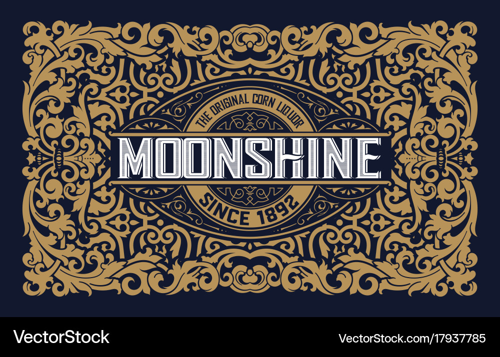 Premium quality label baroque ornaments Royalty Free Vector